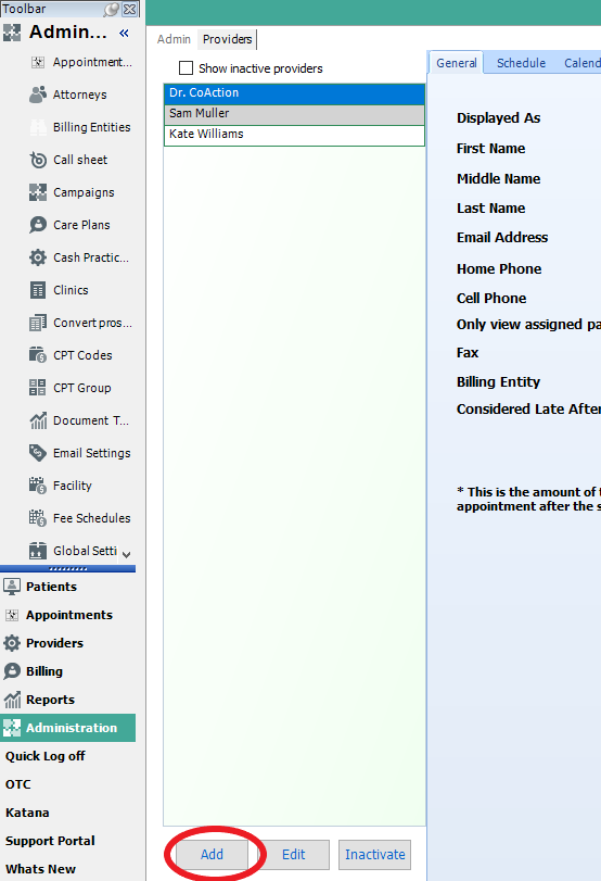 Adding New Providers – CoAction Software, Inc.