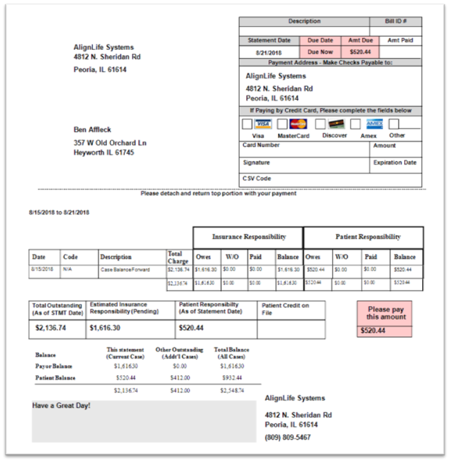 Patient Statement – CoAction Software, Inc.